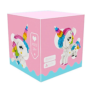 BLOCK CENTER 3D Nano Blocks Unicorn [Upgraded Model], 3D Toy Pet Building Block Set, Nanoblocks and Micro Building Blocks Kit for Kids, Teens, and Adults (640 Pieces)