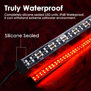 Acelane LED Boat Lights Navigation Light [84 LEDs Per Strip] Dual Row Marine Bow Light Sidelights 12V IP68 Waterproof for Pontoon Kayak Yacht Fishing Boat - 1 Pair, Red & Green
