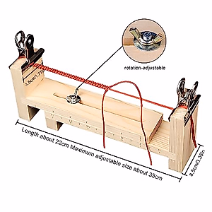HOMURY Wooden Jig Bracelet Maker: Three Legs Bracelet Braiding Tool with Clamp Wooden Jig Bracelet Maker Hand Knitting Accessory Bracelet Maker, Adjustable Hand Knitting Bracelet Jig for DIY Bracelet