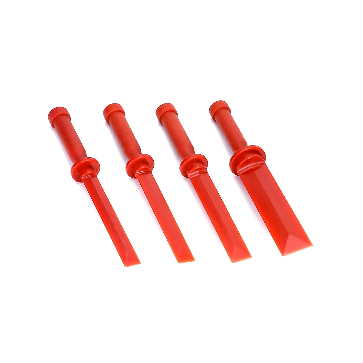 QWORK Plastic Chisel Scraper Set, 3/4", 7/8", 1", 1-1/2" Chemical Resistant Scraper Tool, No-marring Plastic Razor Scraper Remover Tool, Plastic Chisel Set for Removes Debris, Adhesives, Film, Paint