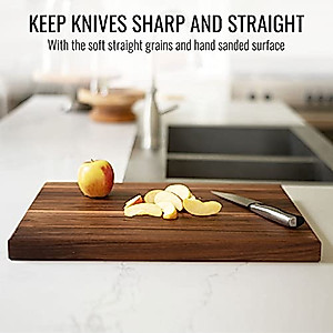 Brazos Home Dark Walnut Wood Cutting Board for Kitchen, Butcher Block, Chopping Board, Wood Cheese Board, Unseasoned, Includes Brazos Board Butter, Charcuterie Board, Meat Cutting Board, 20x15, XL