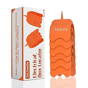 Bechandy 6 Pack Drywall Outlet Marker, No Measuring Needed Marking Tool for Electrical Outlets, Hard ABS Plastic Outlet Cutout for Drywall Installation, Wire Protection Drywall Electrical Box Locator