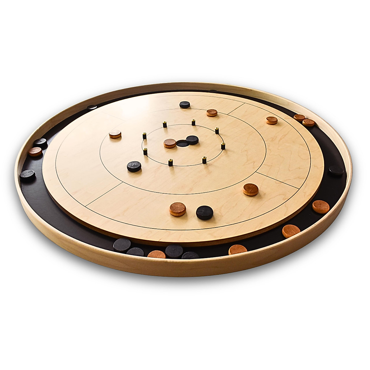 The Crokinole Canada Board (No Branding, with Checkerboard) - Tournament Style Crokinole Board Game Set (Meets NCA Standards)