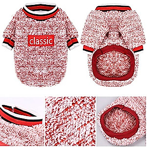 Flannel Classic Pet Puppy Sweater for Small Dogs Winter Warm Dog Clothes Soft Doggie Sweater Fashionable Dog Coat Dog Sweatshirts Dog Pullover Dogs Cats (1 Pack, Pink, L)