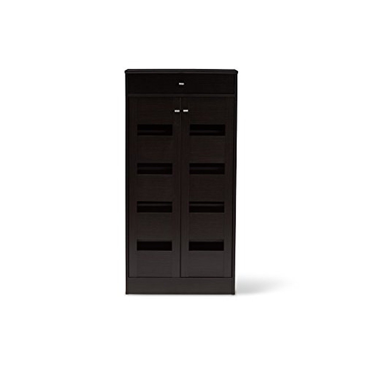 Baxton Studio Oullins Shoe Cabinet, Wenge Dark Brown