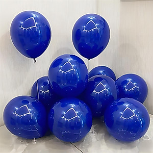 60Pack Royal Blue Balloons, 12inch Dark Blue Party Balloons Helium Quality Latex Ballons for Birthday Graduation Baby Shower Baseball Wedding Nautical Party Decorations (2 Blue Ribbons)