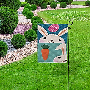 My Little Nest Seasonal Garden Flag Retro Easter Bunny Vertical Garden Flags Double Sided for Home Farmhouse Yard Holiday Flag Outdoor Decoration Banner 12"x18"