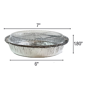 20 sets of 7-Inch Round Foil Pans with Plastic Dome Lids, Disposable Aluminum Pan for Roasting, Baking, or Cooking