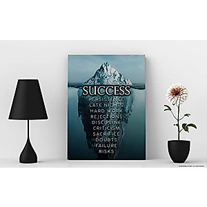 SUCCESS WALL ART FRAMED Motivational Wall Art Office Wall Decor for Men and Home Office Decor 11.5 x 15”