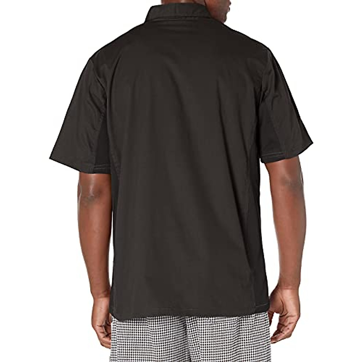 Chef Code Men's Utility Work Shirt with Button Front and Vent Side Panels, Black, X-Large