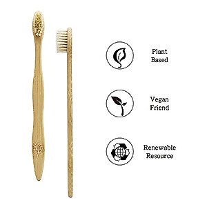 N-amboo Bamboo Toothbrush Boar Bristles 100% Biodegradable and Natural 8 Pieces of One Pack