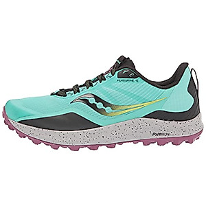 Saucony Women's Peregrine 12 Running Shoe, Cool Mint/Acid, 8