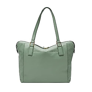 Fossil Women's Jacqueline Eco-Leather Tote Bag Purse Handbag, Sage (Model: ZB1682343)