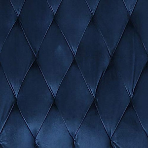 Christopher Knight Home Nolie High Back Tufted Winged Velvet Loveseat, Cobalt / Dark Brown