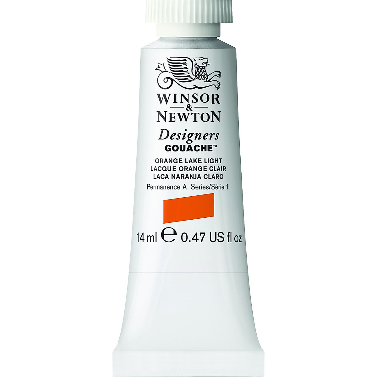 Winsor & Newton Designer's Gouache, 14 ml (0.47oz) tube, Orange Lake Light