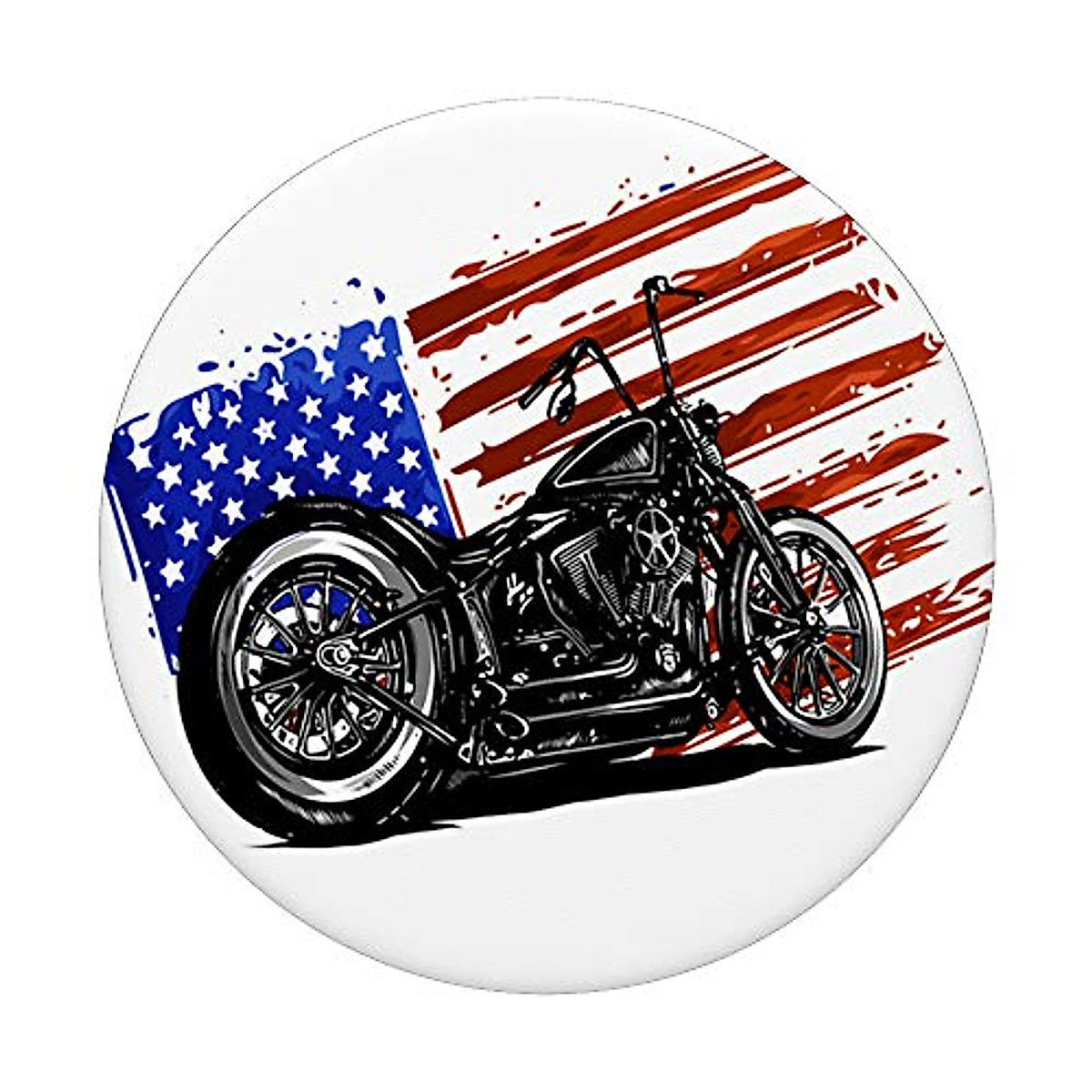 Vintage American USA Flag Motorcycle PopSockets PopGrip: Swappable Grip for Phones & Tablets