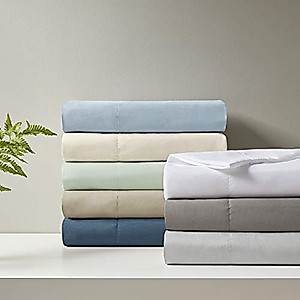 Sleep Philosophy Smart Cool Microfiber Moisture-Wicking Breathable 4 Piece Cooling Sheet Set, Queen Size, Ivory (SHET20-977)