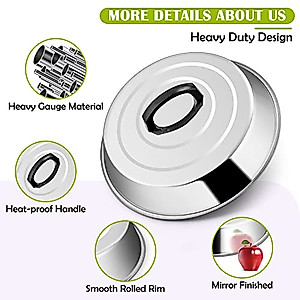 12 Inch Cheese Melting Dome Set of 2, Joyfair Basting Cover for Griddle Grilling, Outdoor Camping/Flat Top Teppanyaki, Stainless Steel Lids with Heat-Proof Handle, Heavy Duty & Dishwasher Safe