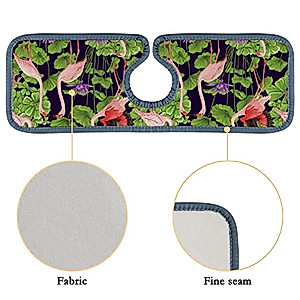 Kitchen Faucet Absorbent Mat 3 Pieces Flamingo And Tropical Plants Faucet Sink Splash Guard Bathroom Counter and RV,Faucet Counter Sink Water Stains Preventer