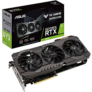 ASUS TUF Gaming NVIDIA GeForce RTX 3070 OC Edition Graphics Card- PCIe 4.0, 8GB GDDR6, HDMI 2.1, DisplayPort 1.4a, Dual Ball Fan Bearings