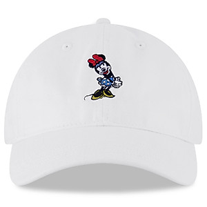 Disney Women's Baseball Cap, Minnie Mouse Adjustable Hat for Adult, White, One Size