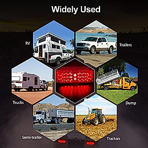 VINAUO LED Trailer Lights, RV Tail Lights LED, RV Brake Lights, RV Tail Lights Brake Stop Turn Trailer Lights, Camper Tail Lights with Red Reflex Surface Mount White Base Brackets Trailer Tail Lights