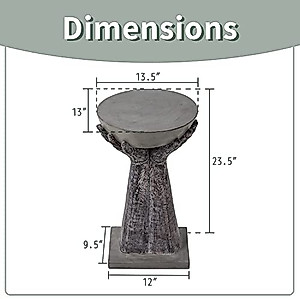 SUNBURY Outdoor Indoor Side Table, 23" Hand-Shaped Side Table Plant Stand, Accent Side Table, Decorative Garden Stool