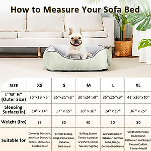 FURTIME Medium Dog Beds for Medium Dogs, Rectangle Washable Dog Bed, Orthopedic Dog Bed Soft and Comfy Calming Puppy Bed Waterproof Dog Cuddler Sofa Pet Bed with Anti-Slip Bottom M(25''x21''x8'')