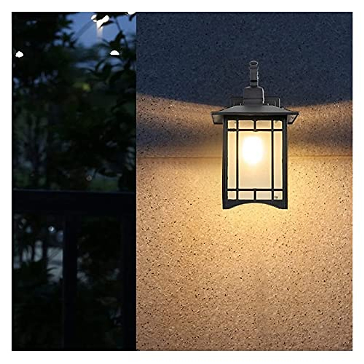 TAMSOI LED Outdoor Wall Light Fixtures Outdoor Wall Lanterns Waterproof Small Wall Sconce Black Metal Porch Lights Outside Lighting Wall Mount E27 for Garage Driveway Patio