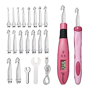 Yarniss 17 Size Counting Crochet Hooks Set, Light Up Crochet Hooks for Stitch & Row Counter