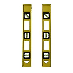 2 Pack Yellow 16 Inch Torpedo Level With Ruler 3 Vial Plastic WHOLESALE BULK LOT