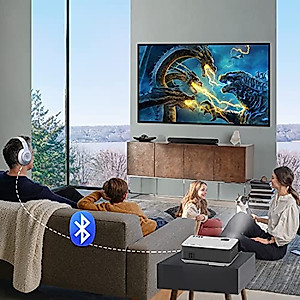 Projector with 5G WiFi and Bluetooth, Native 1080P Mini Projector, Portable Home Projector Compatible with TV Stick/Phone/PC/DVD/HDMI/AV/USB/SD etc, indoor & outdoor use
