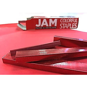 JAM PAPER Standard Size Colorful Staples - Ruby Red - 5000/box