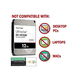 HGST WD Ultrastar DC HC520 HUH721212AL4200 12TB HDD 7200 RPM SAS 12Gb/s Interface 4Kn ISE 3.5-Inch Helium Data Center Enterprise Internal Hard Disk Drive, Model: 0F29560