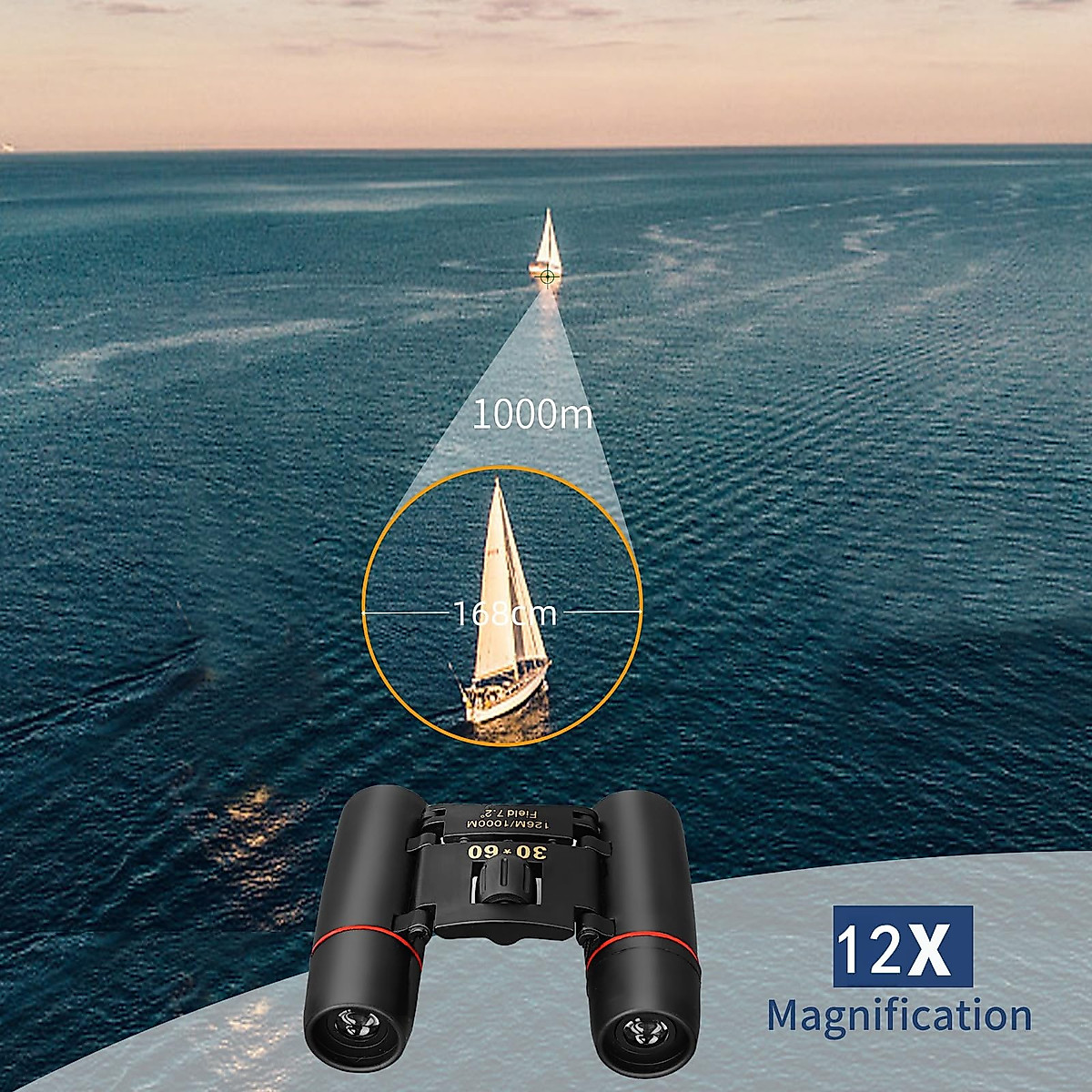 Compact Binoculars for Adults and Kids, HD Mini Portable Outdoor Binoculars Children, Pocket Lightweight Folding for Bird Watching, Hunting, Concert, Theater, Opera, Traveling, Tourism, Shows