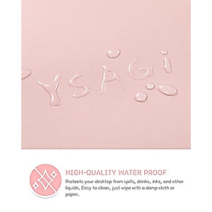 Writing Desk Pad Protector, YSAGi Anti-Slip Thin Mousepad for Computers,Office Desk Accessories Laptop Waterproof Desk Protector for Office Decor and Home (Pink, 35.4" x 17")