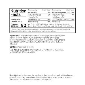 Forager Project Organic Kids Strawberry Cashewmilk Yogurt, 3.2-Ounce