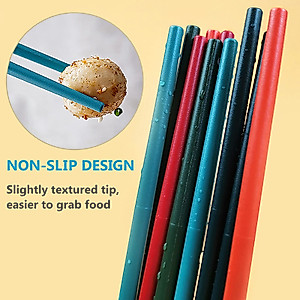 5 Pairs Chopsticks and Chopstick Helpers Set, Plastic Hinges Connector Training for Teens, Adults, Beginner, Trainers or Learner, Dishwasher Safe, Non-Slip Reusable and Replaceable (Cherry Blossom)