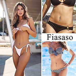 FIASASO Fake Belly Piercing for Women Fake Belly Ring Clip On Belly Button Ring Fake Belly Button Piercing Fake Navel Piercing Non Piercing Clip Belly Button Piercing