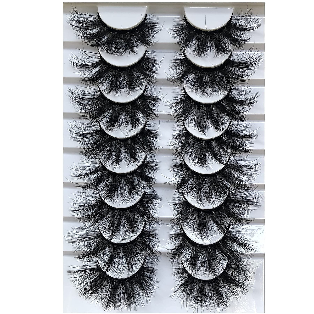 GMAGICTOBO False Eyelashes Fluffy Wispy Eyelashes Faux 3D Mink Lashes Thick Volume Long Soft Dramatic Strip Eye Lashes Pack 8 Pairs