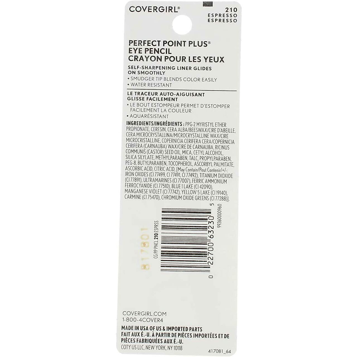 CoverGirl Perfect Point Plus Self Sharpening Eye Pencil, Espresso [210], 0.008 ounces (Pack of 3)