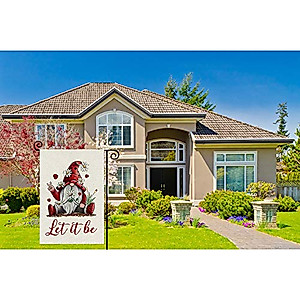 Balgardekor Let it be Garden Flag Vertical Double Sided Red Gnomes Farmhouse Burlap Spring Summer Yard Outdoor Decor Home Decor (12.5 x 18, Let it be)