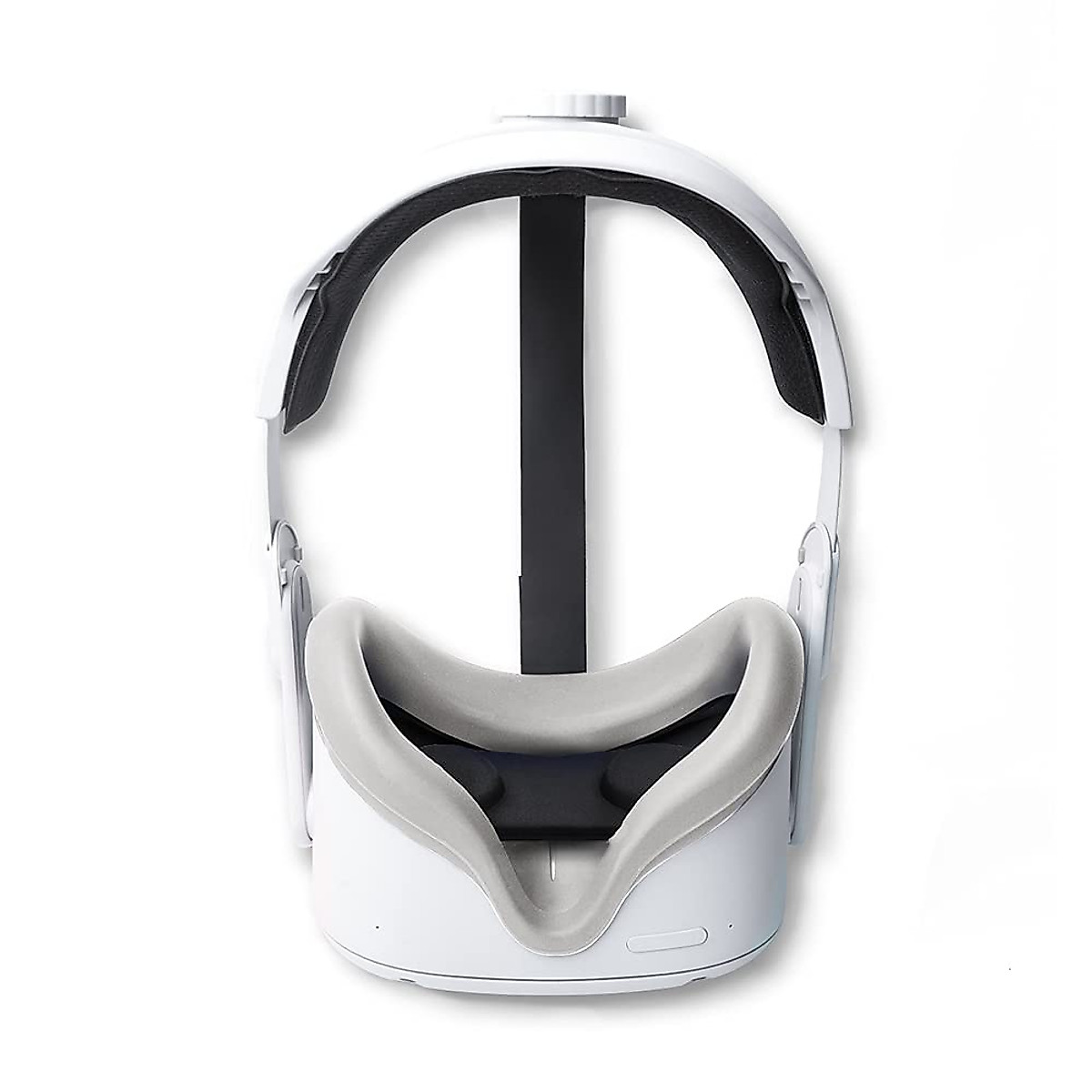 VR Face Cover and Lens Cover Compatible for Meta/Oculus Quest 2 Headset, SINWEVR Sweatproof Silicone Interfacial Face Mask Pad Cushion, Washable and Light Blocking Quest 2 Accessories (White)