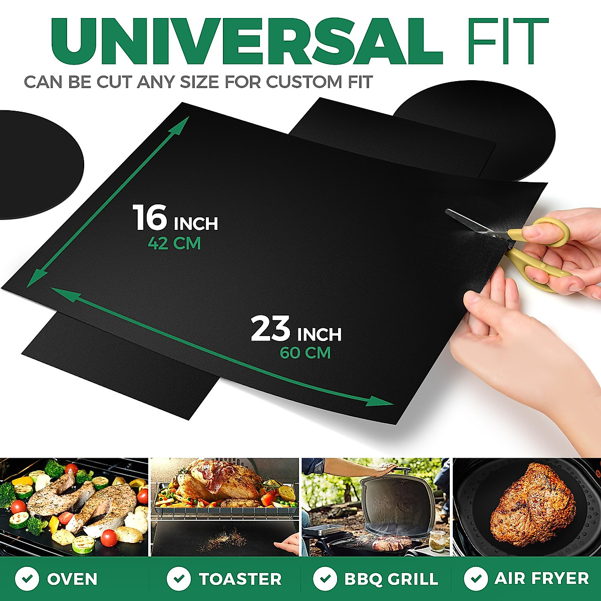 Oven Liners for Bottom Rack of Gas Electric Oven - 4X Large Nonstick Oven Liners - Heavy Duty Reusable Oven Floor Protector Liner - Oven Bottom Mat