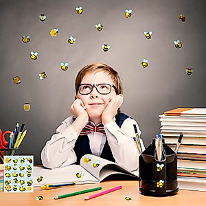 500 Pieces Bee Theme Stickers for Kids Classroom Decoration Cute Honey Bee Theme Stickers Summer Waterproof Bee Theme Stickers for Teachers for Summer Bee Theme Party Classroom Supplies, 20 Styles