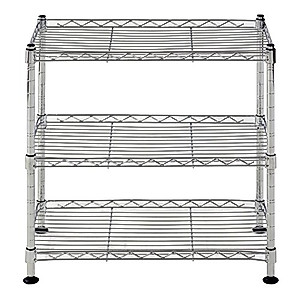 Muscle Rack WS181018-C Steel Adjustable Wire Shelving, 3 Shelves, Chrome, 18" Height, 18" Width, 264 lb. Load Capacity