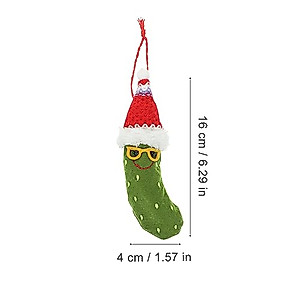 ABOOFAN Felt Banana Ornament Cartoon Fruit Hanging Decoration Creative Decorative Food Pendant Decorative Stuffed Animal Doll with Knit Santa Hat Charm for Car Xmas Tree C