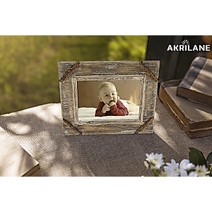 AKRILANE 11x14 Picture Frame Wood Rustic, Decorative, Distressed & Vintage Looking Photo Frames Wall Decor for Wall Mount & Table Top Display for Home Decor – 11 x 14 Wedding Picture Frames – Style D