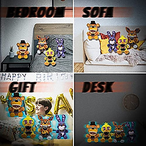 Karinie 4 Pcs FNAF Plushies, Five Nights at Freddy's Plushies, FNAF Plushies Set, 7.1" Dolls Soft Toys, Party Supplies Christmas Birthday Gift for Boys and Girls