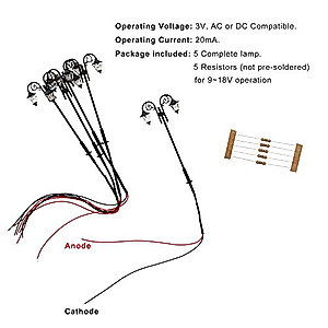 LYM61 5pcs Model Railway 1:87 Street Lgiht Lamps HO Scale 65mm or 2.56inch Two-Heads LEDs